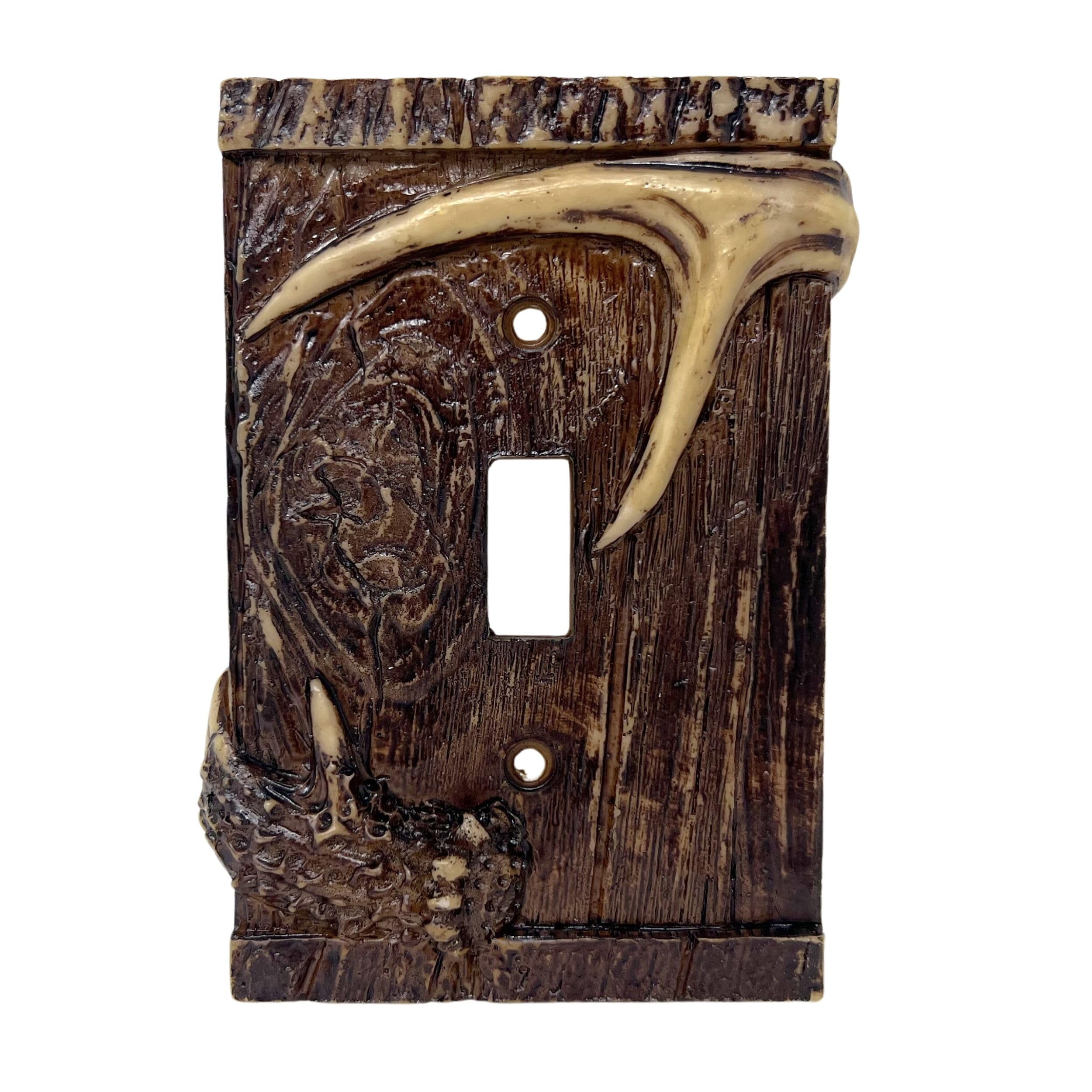 Single Toggle Decorative Light Switch Cover Plate with Faux Wood and ...