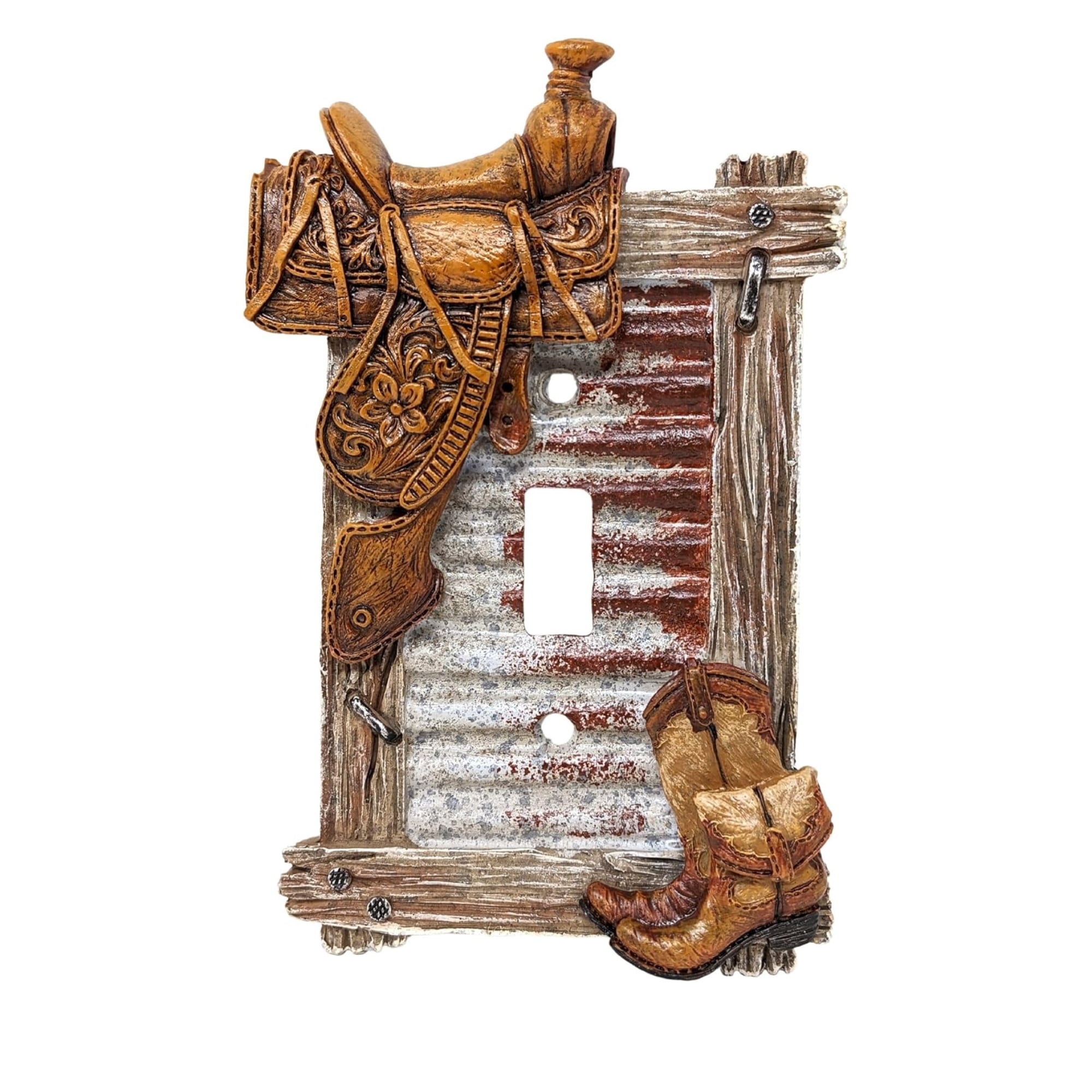 Single Toggle Decorative Light Switch Cover Plate with Saddle and Boots ...