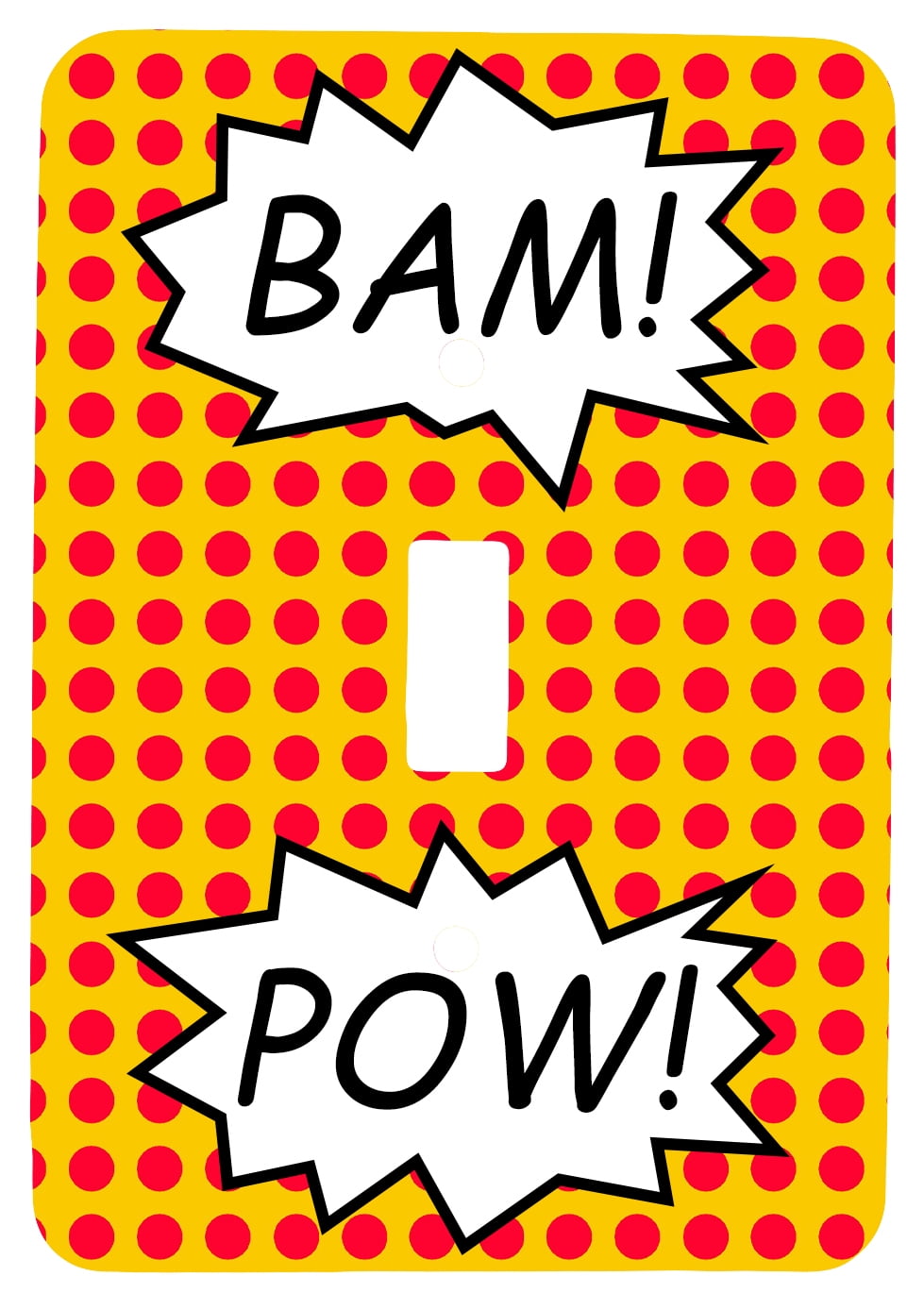 Single Toggle Metal Light Switch Cover with Pop Art Bam! Pow! Design ...