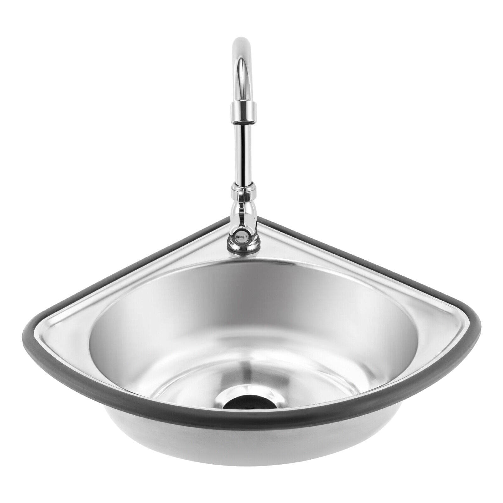 Single Triangle Wash Basin Corner Sink Mini Bar Sink Stainless Steel w ...