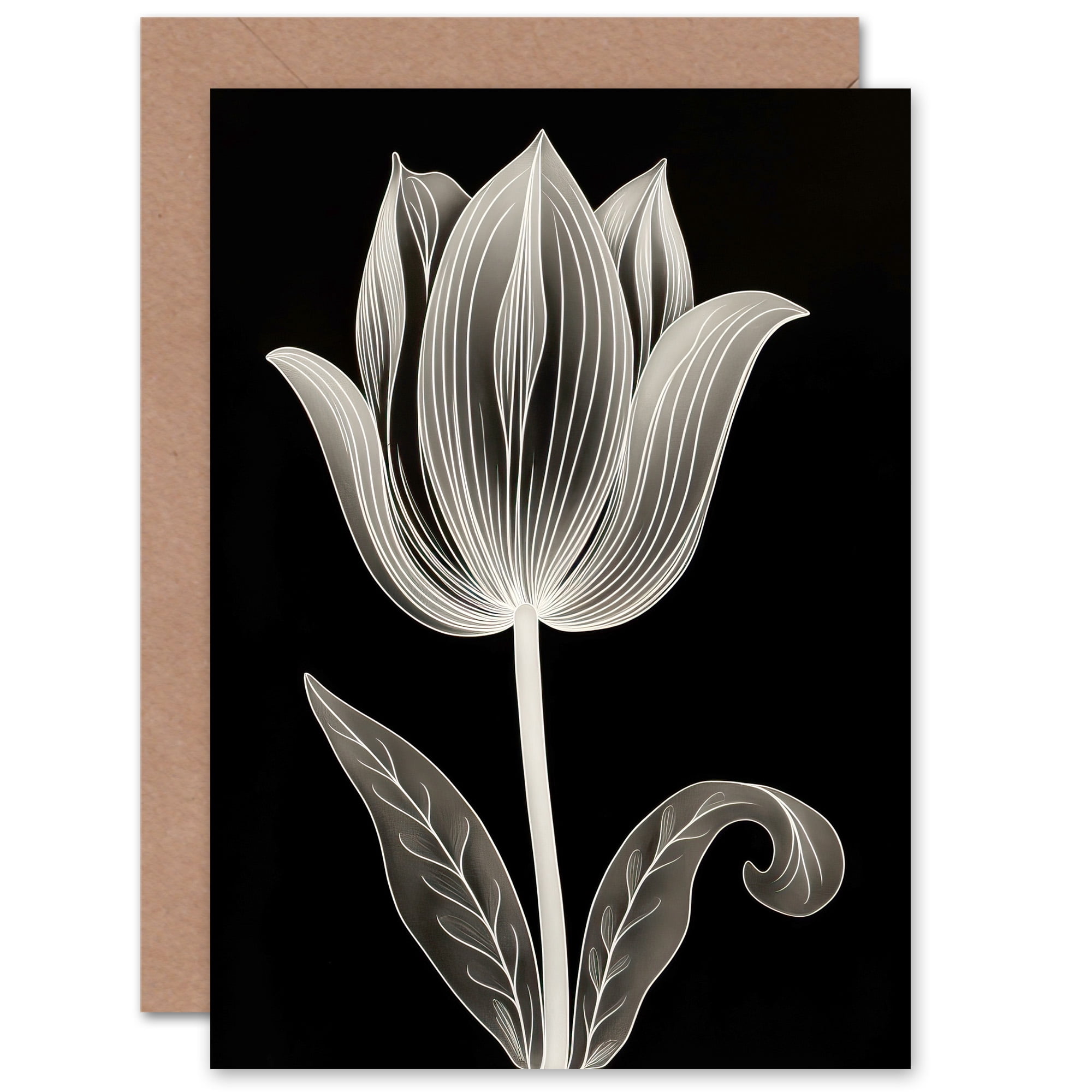 Single Tulip Flower Folk Art Lover for Wife Her Mum Sister Daughter Mom ...