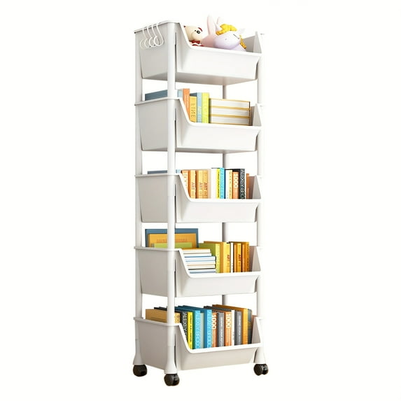 Single Unit of a 5-Layer SPA Storage Shelf, Mobile And Wheel-Based ...