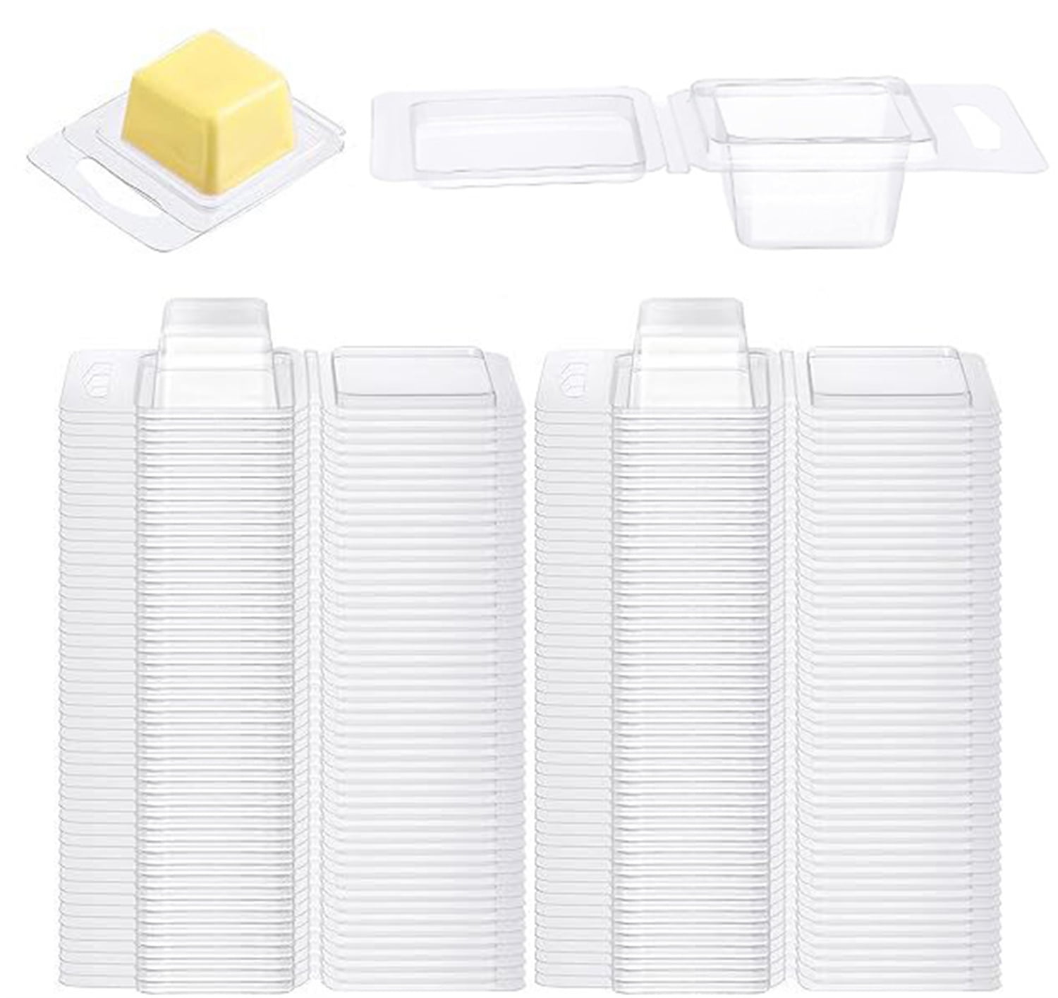 Single Wax Melts Containers,50 Pcs Wax Melt Molds,Clear Empty Plastic ...