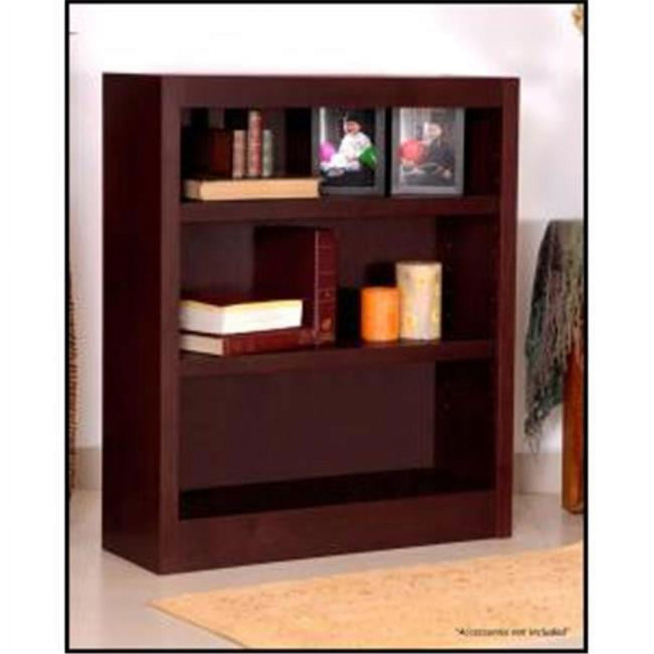 Single Wide Bookcase, Cherry Finish 3 Shelves - Walmart.com
