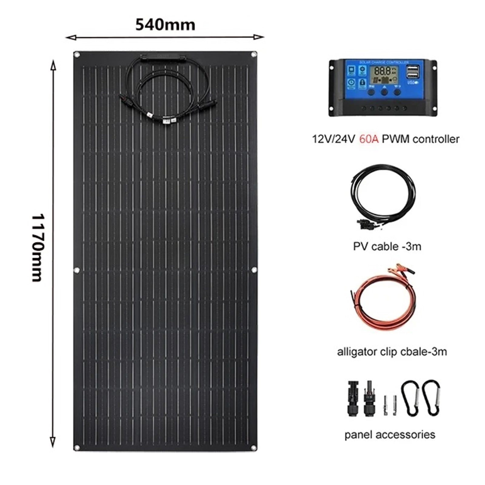 Single crystal solar panels Portable Solar 300W 600W Polycrystalline ...
