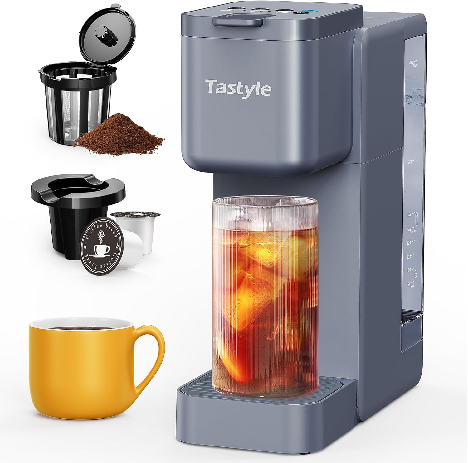 Single-cup Hot and Iced Coffee Maker with Strong Brew Capability, 40 ...