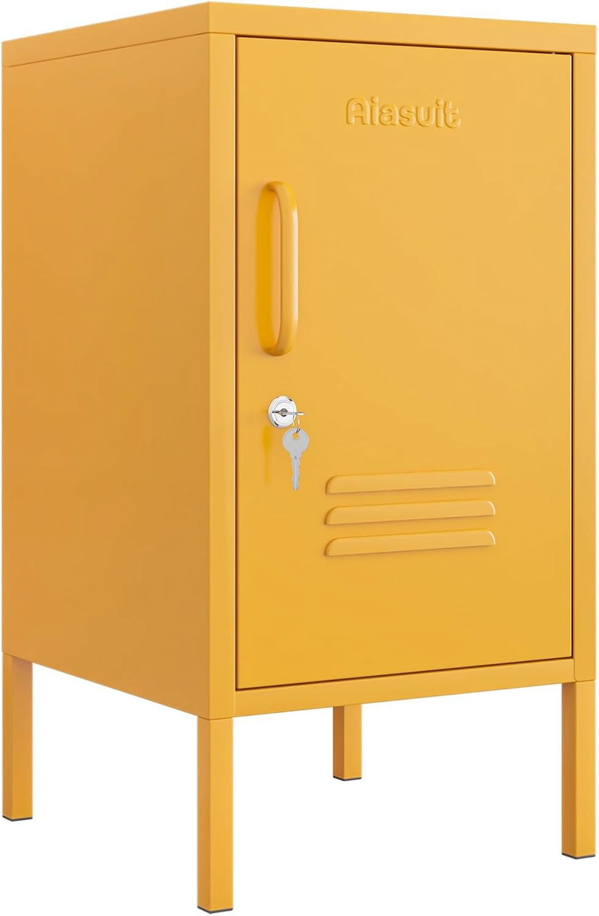 Single door Lockable Metal End Table Modern Storage Cabinet Minimalist ...
