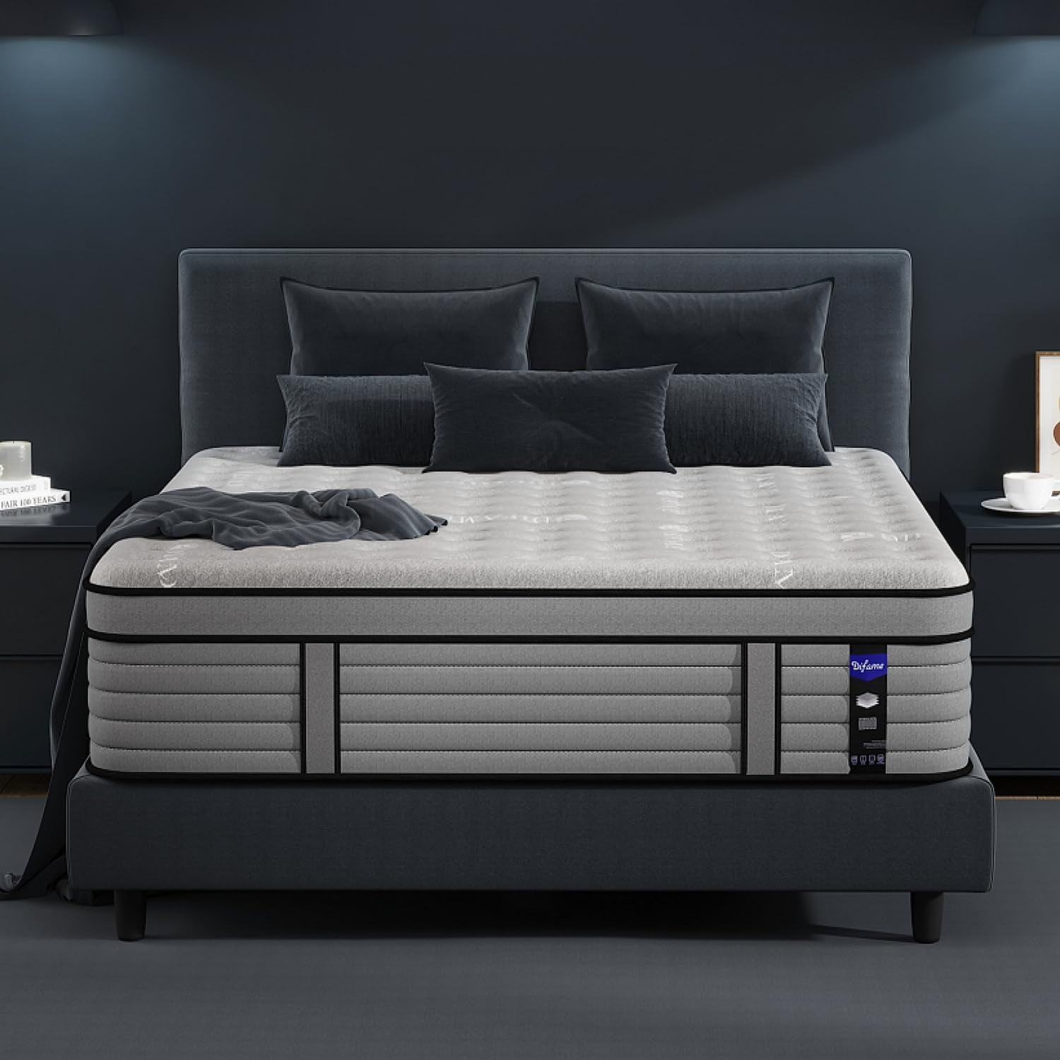 Single mattress, 12-inch hard mixed single mattress, box, with gel ...