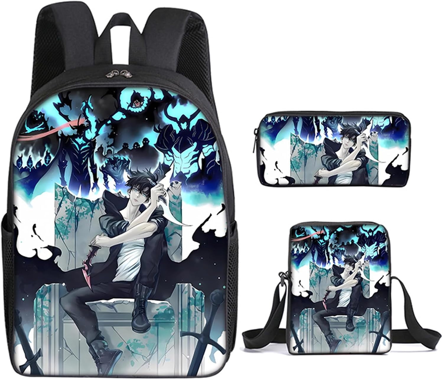 Single-player anime upgrade 3-in-1 anime backpack set, large size for ...