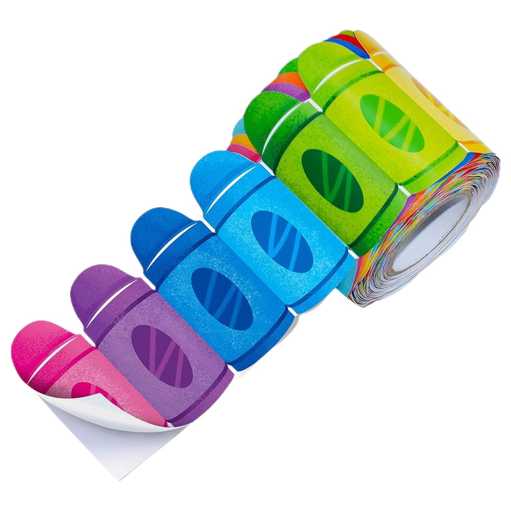 Single-sided Drawings CAPS FOR RAILING Crayon Border Stickers Child ...