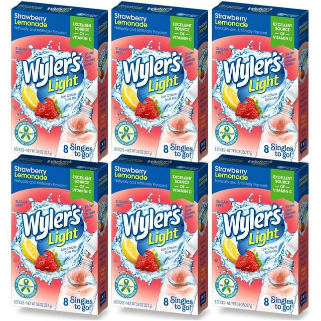 Singles To Go (6 Pack), Strawberry Lemonade Water Drink Mix, Total ...