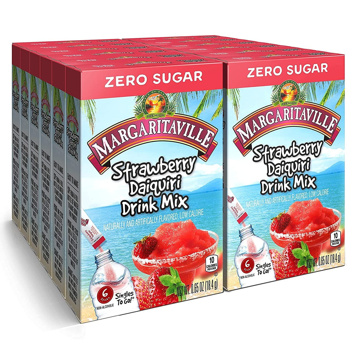 Singles To Go Water Drink Mix - Strawberry Daiquiri ,6 Count (Pack of ...