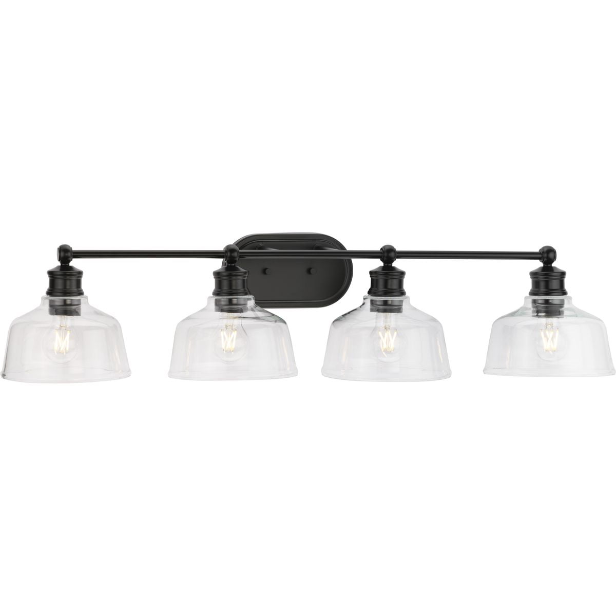 Singleton Collection Four-Light 36" Matte Black Farmhouse Vanity Light ...