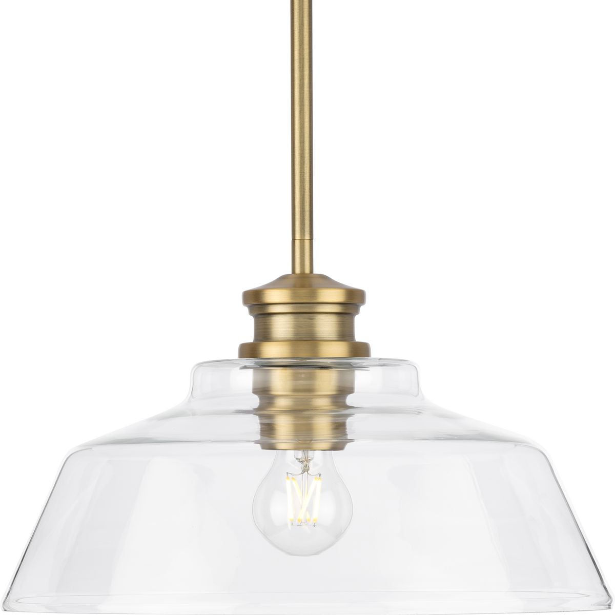Singleton Collection One-Light 14" Vintage Brass Farmhouse Medium ...