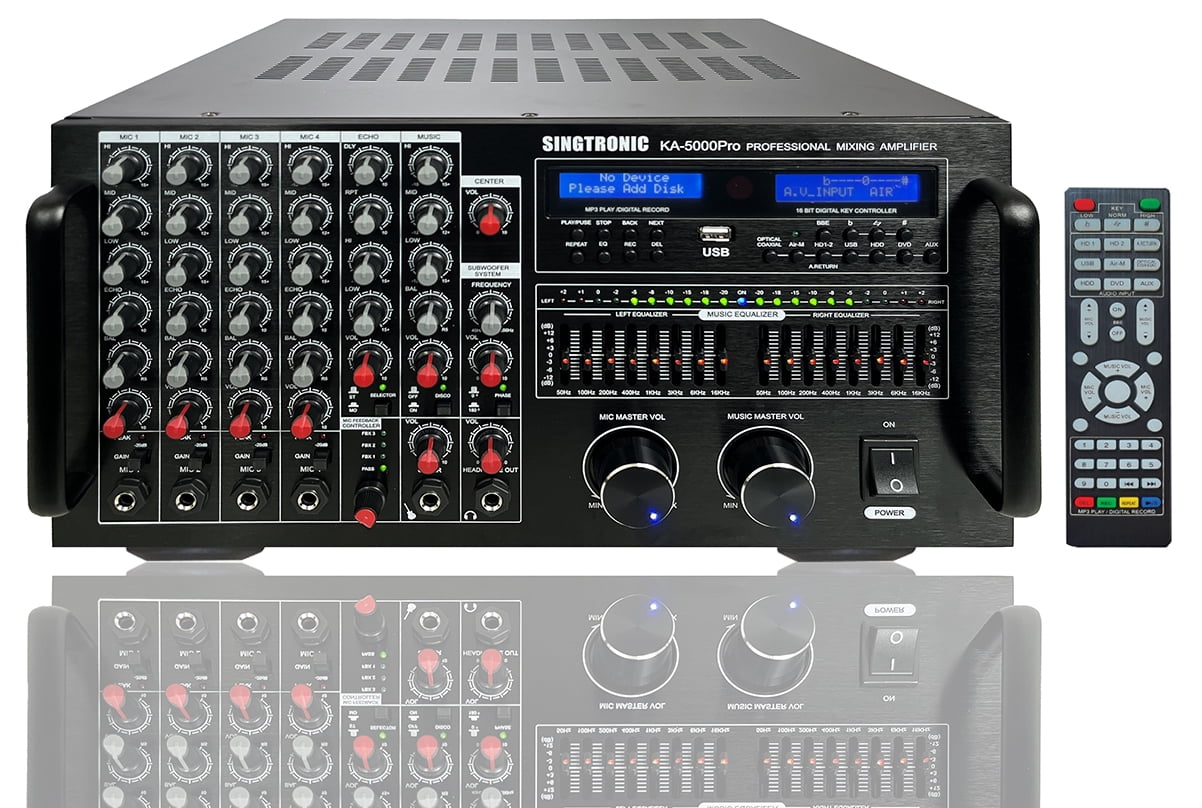 Singtronic KA-5000Pro Professional KJ/DJ Karaoke Amplifier with Mixer ...