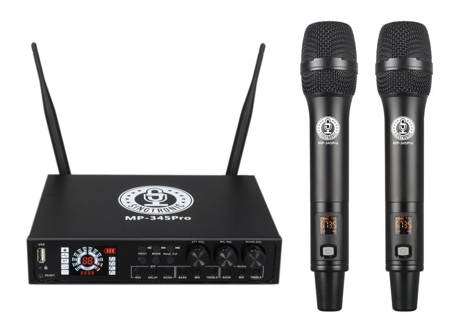 Singtronic MP-345Pro Karaoke Mixer with 2 x Wireless Microphone, Built ...