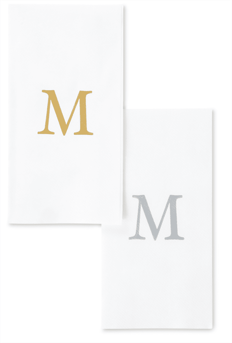 Singular Decorative Linen-Feel Disposable Guest Towels - Monogram Hand ...