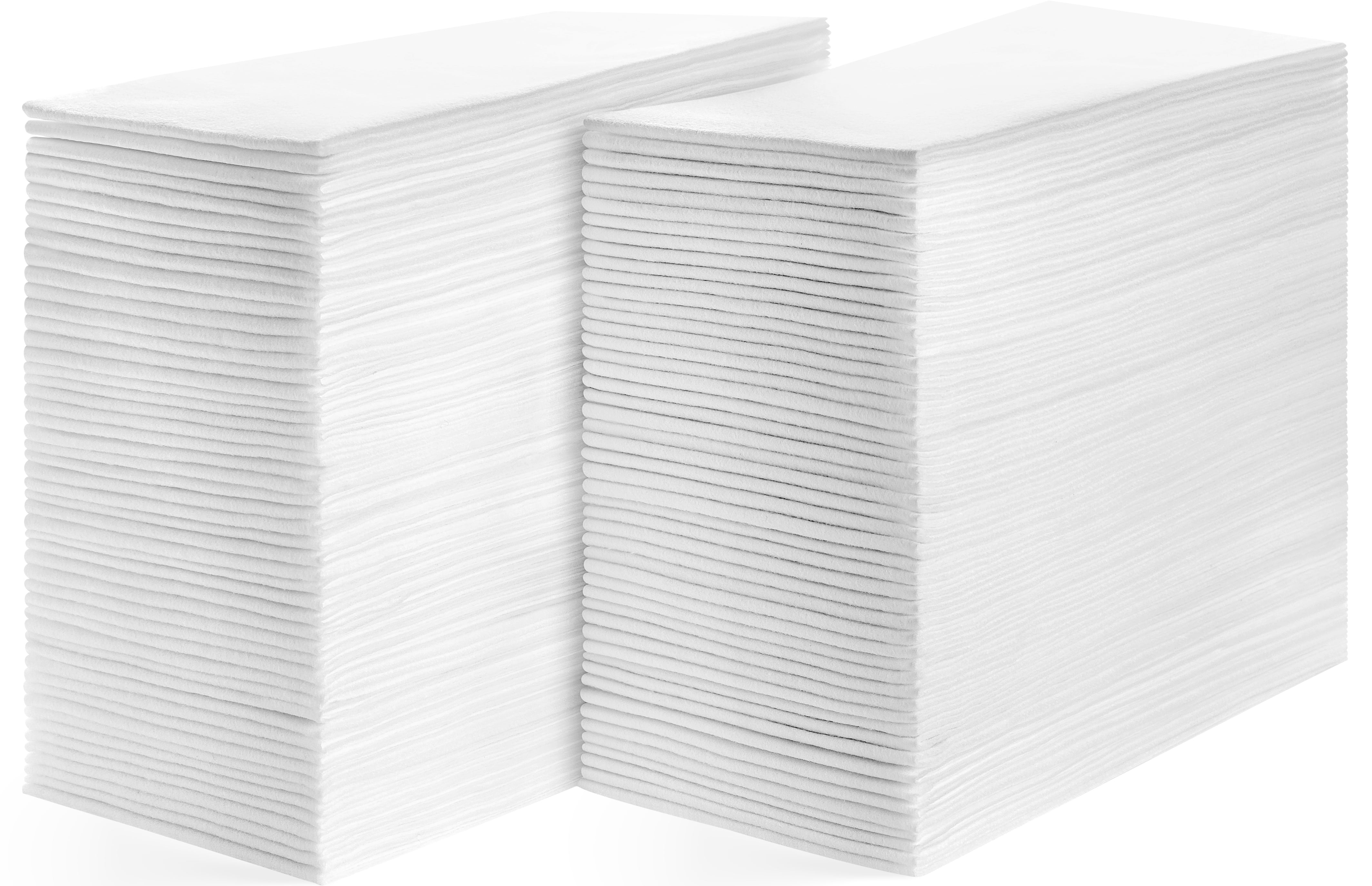 Singular Disposable Paper Guest Bathroom Hand Towels - White Linen-like ...