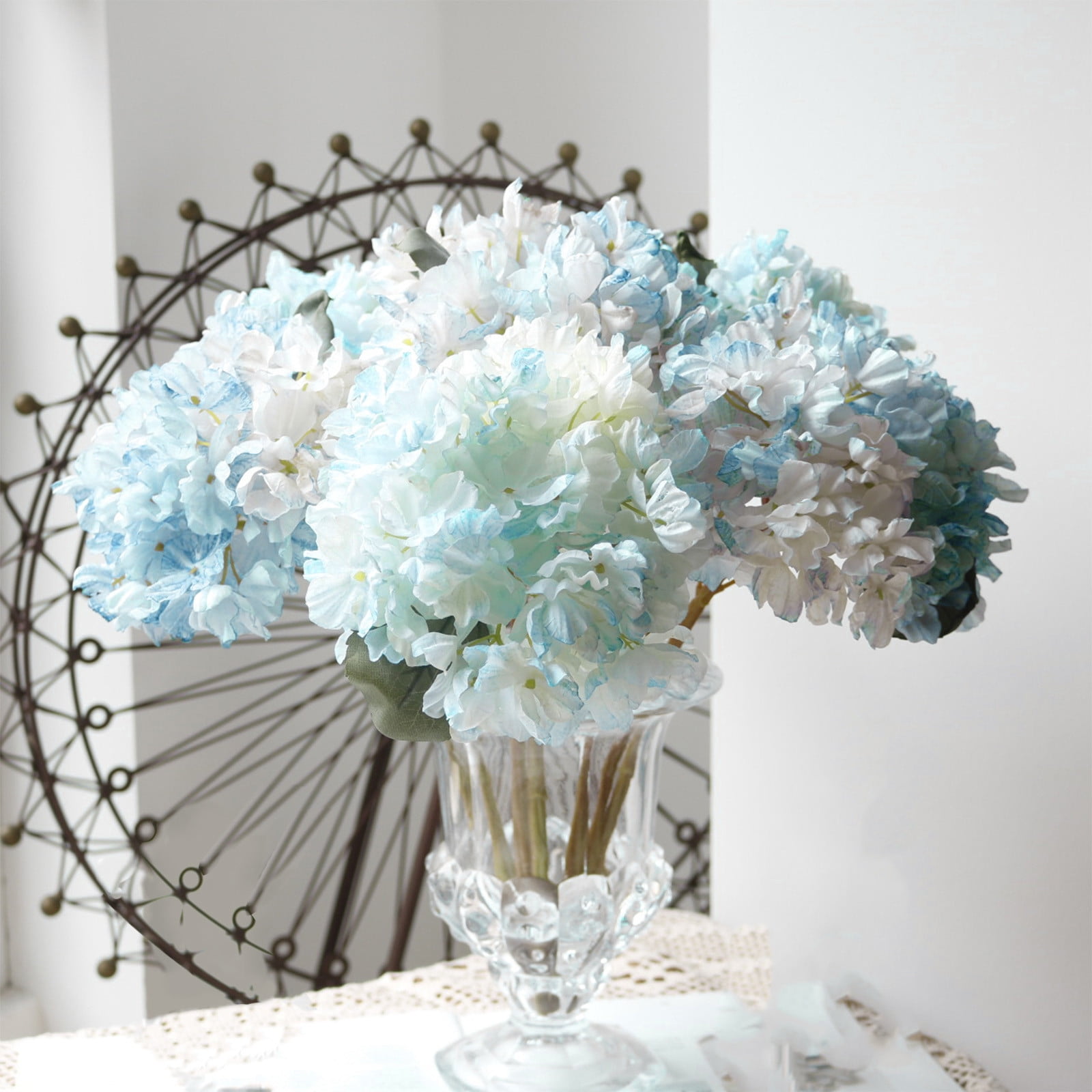 Singular Real Touch Hydrangea Artificial Flower 14x6 Inch Bleeding Edge ...