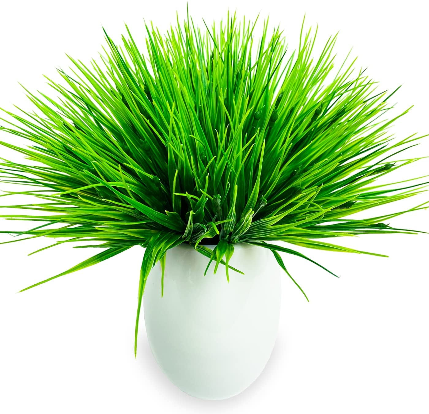 Sinhoon 12 Bundles Artificial Outdoor Plants, Fake Grass Plant UV ...