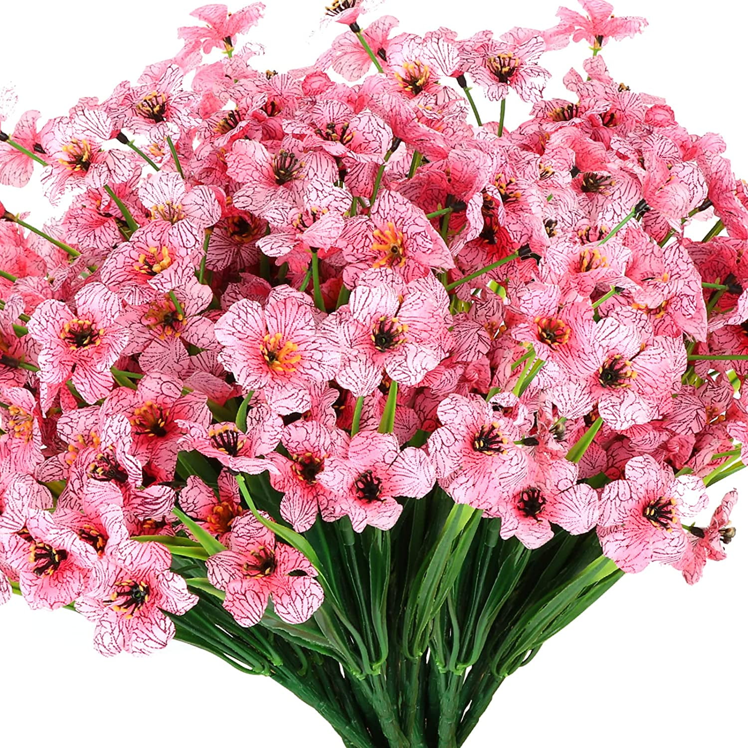 Sinhoon 24 Bundles Artificial Flowers UV Resistant Fake Flowers for ...