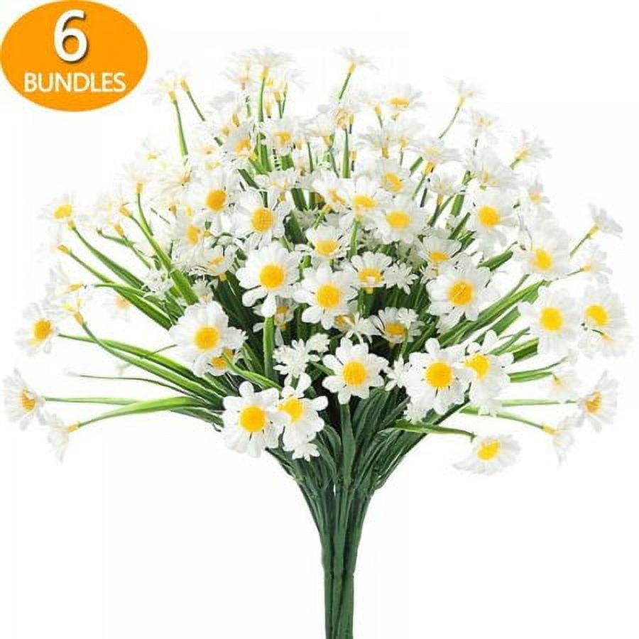 Sinhoon 6 Bundles Artificial Daisy Mums Flowers Outdoor Fake Fall ...
