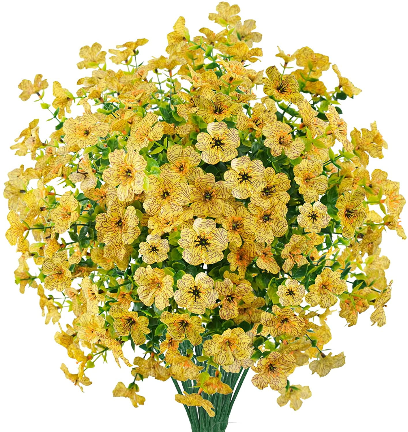 Sinhoon 6 Bundles Artificial Fall Flowers Bulk Outdoor UV Resistant ...