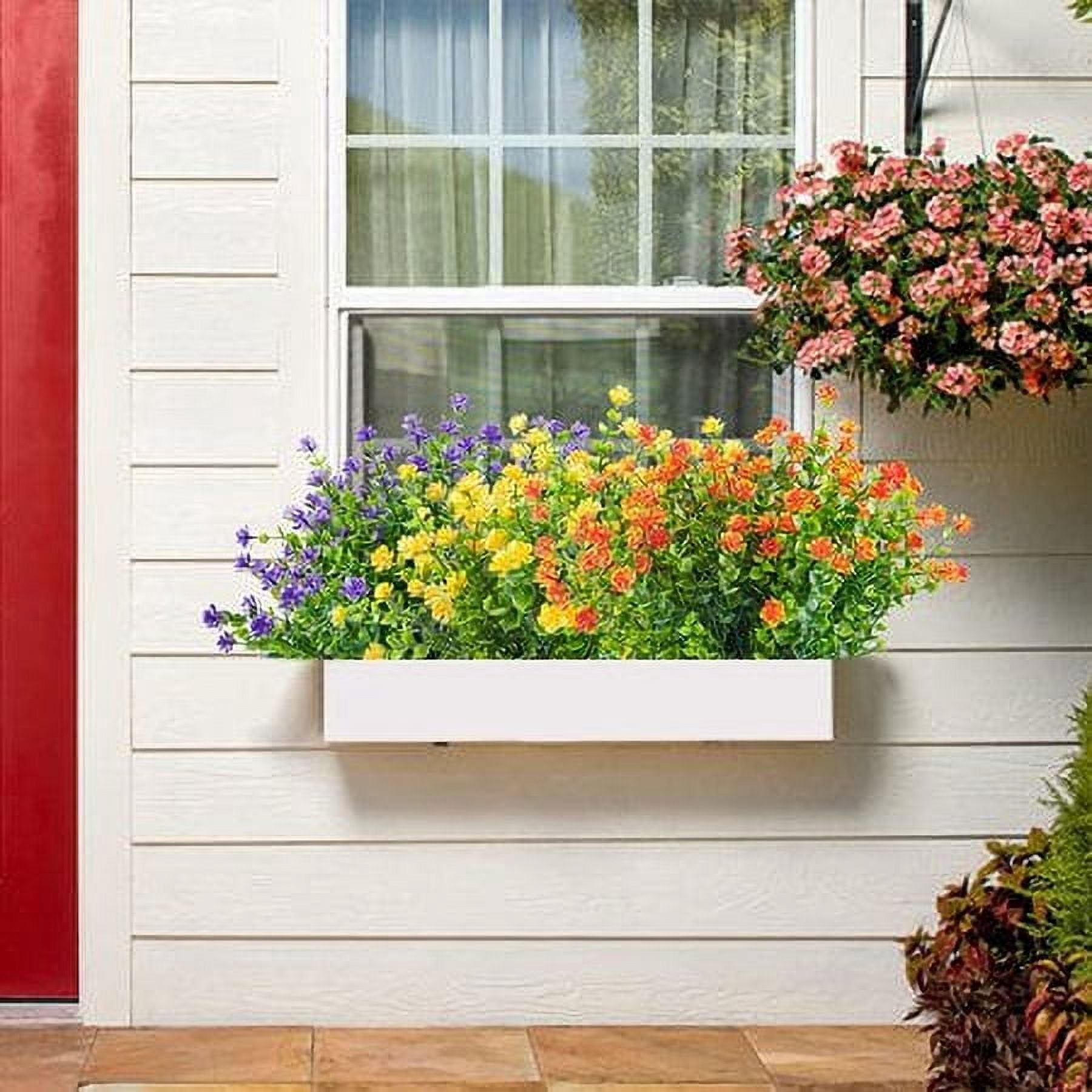 Sinhoon 8 Bundles Outdoor Artificial Flowers UV Resistant Boxwood ...