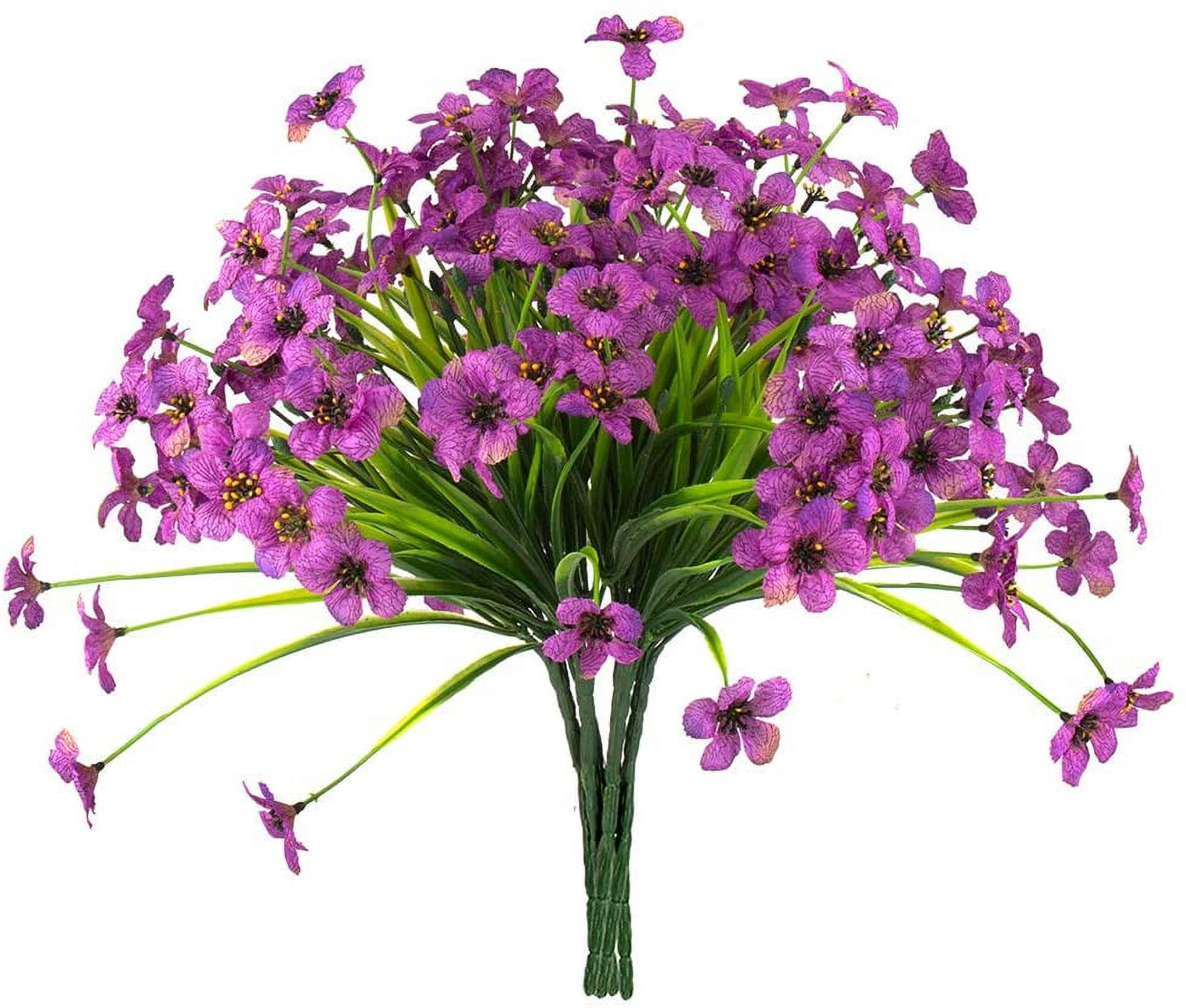 Sinhoon Artificial Violet Flowers, 6 Bundles Fake Flowers Plant, UV ...