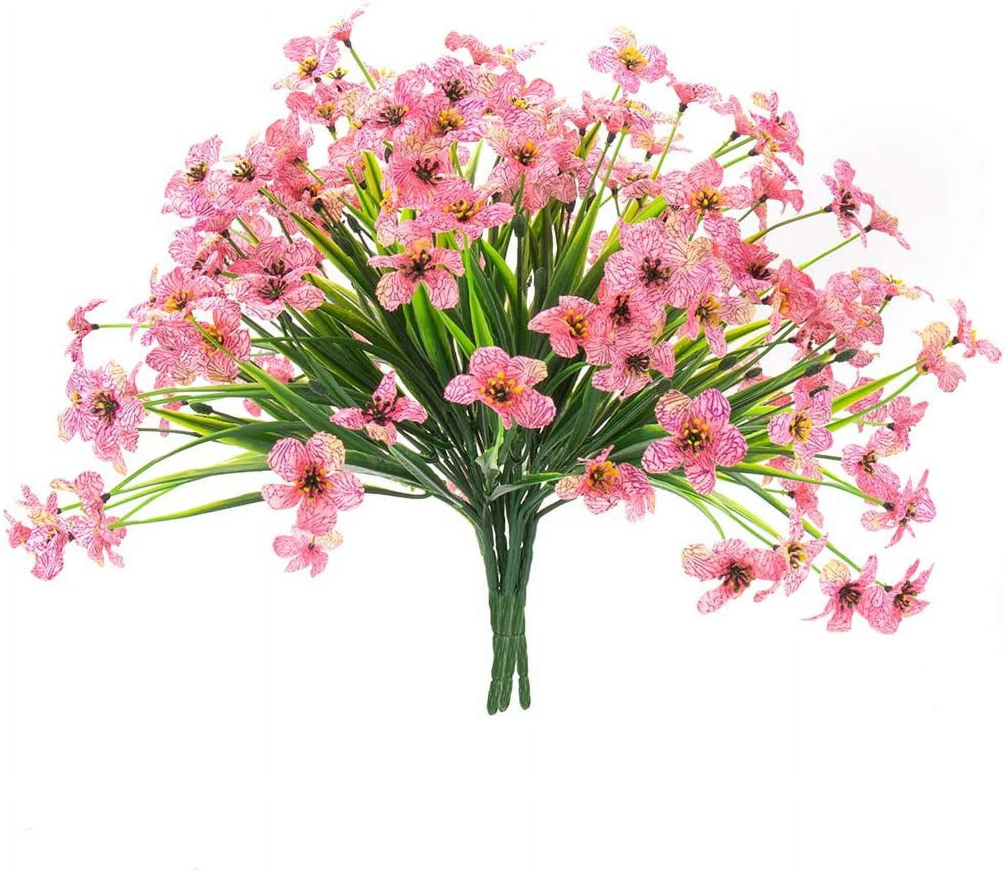 Sinhoon Artificial Violet Flowers, 6 Bundles Fake Flowers Plant, UV ...