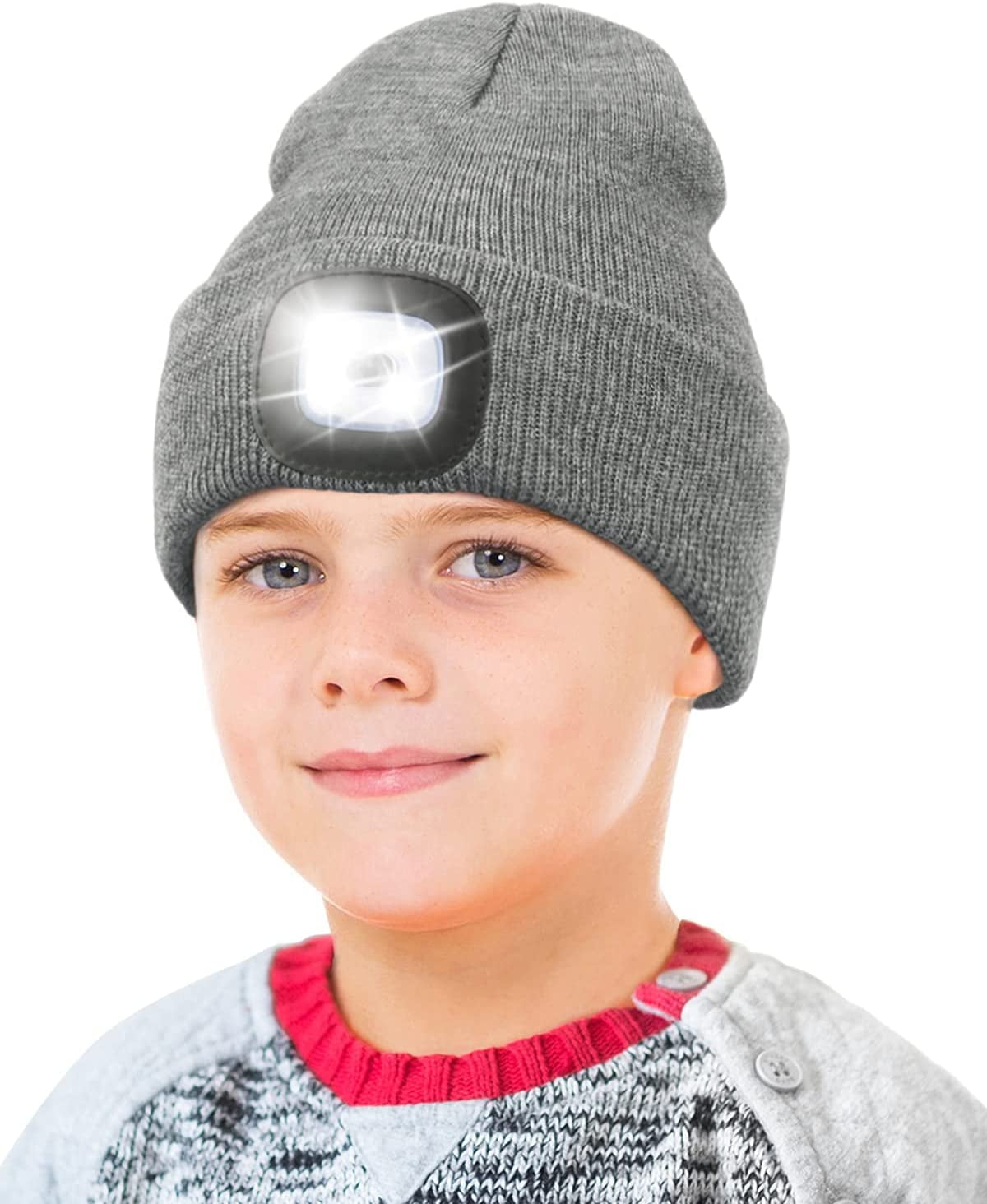 Sinhoon Beanie Hat with Light for Kids,Unisex USB Rechargeable Hands ...