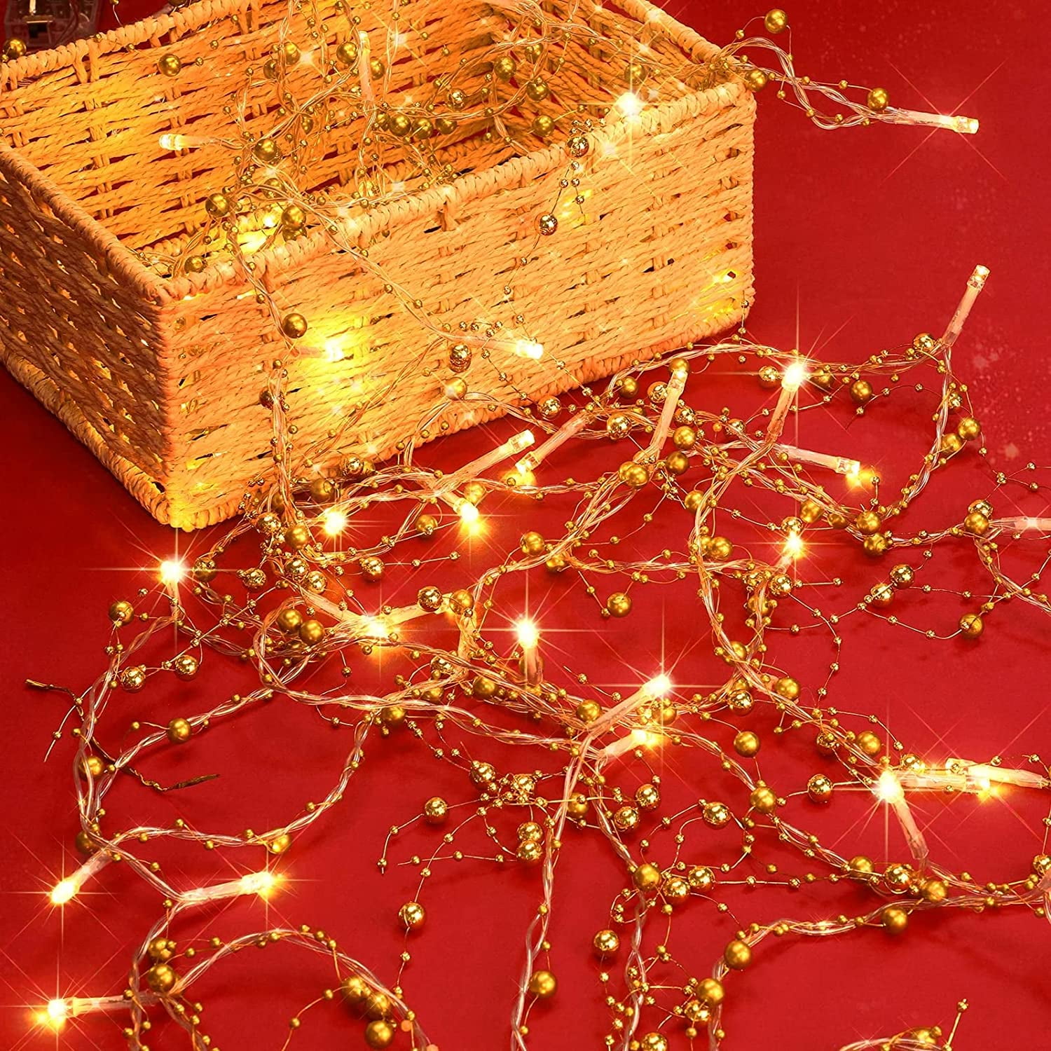 Sinhoon Christmas String Lights 10FT 30LED Festive Lighted Berry Beaded ...
