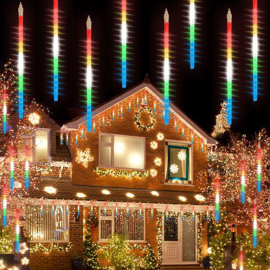 Sinhoon Meteor Shower Rain Lights, Outdoor 30cm 8 Tube 192 LED Falling ...