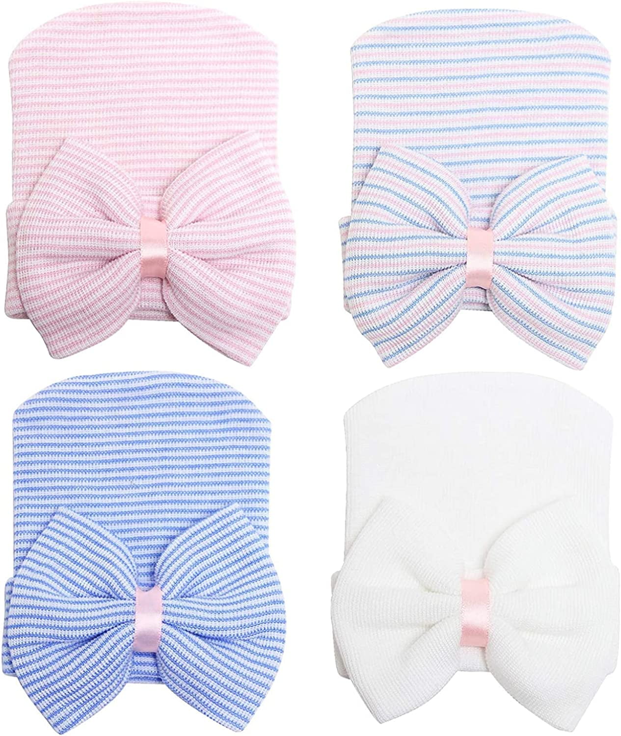 Sinhoon Newborn Baby Girl Hat with Big Bow Soft Cute Knot Infant Comfy ...