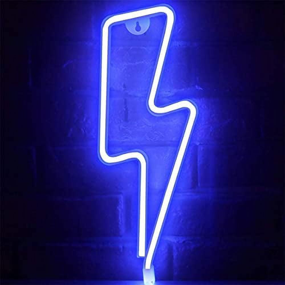 Sinhoon USB/Battery Powered Lightning Shaped Neon Sign Lamp, Decorative ...