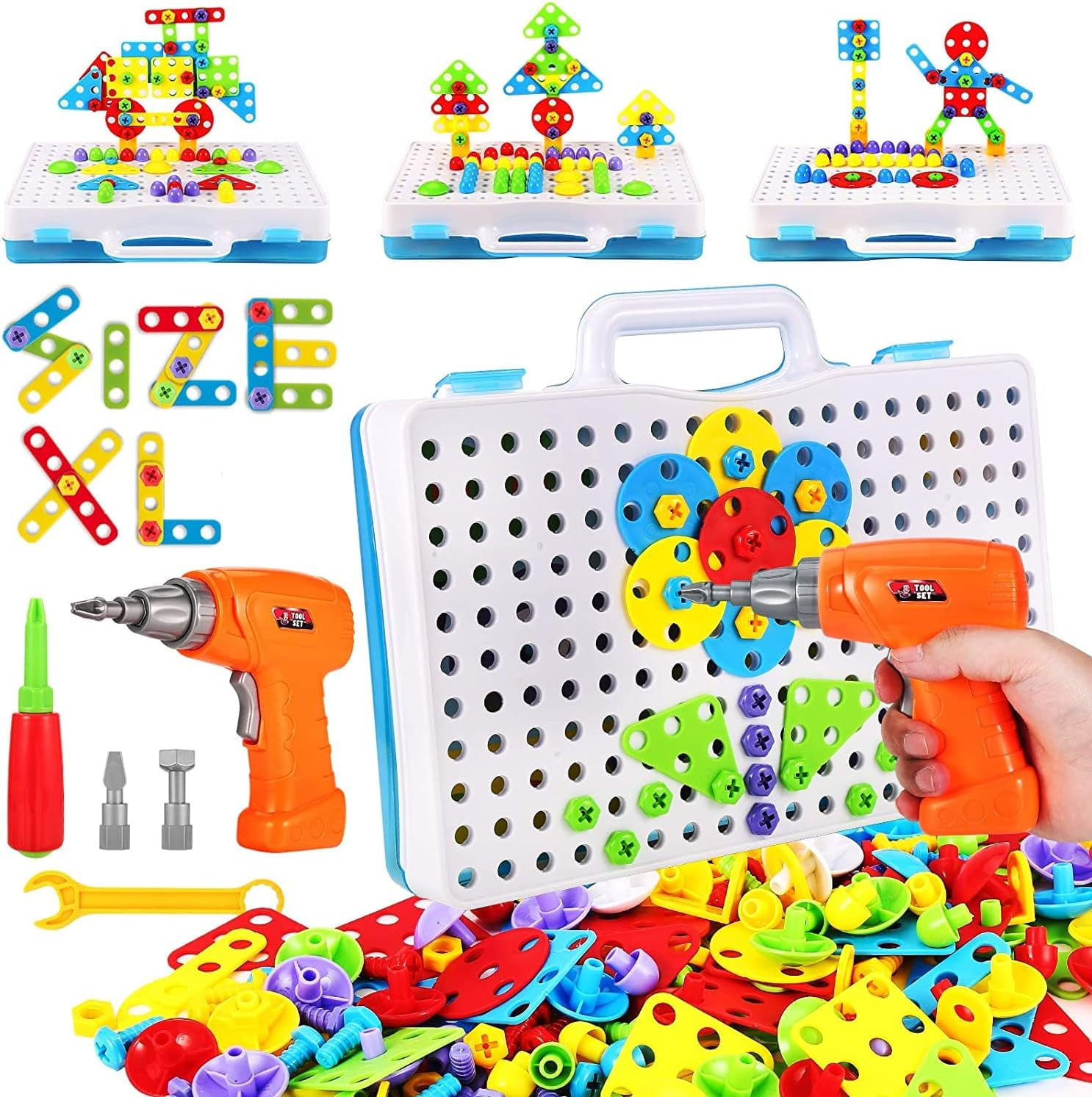 Sinifa DIY Creative Build Toys Mosaic Drill Set, STEM Learning Kit for ...