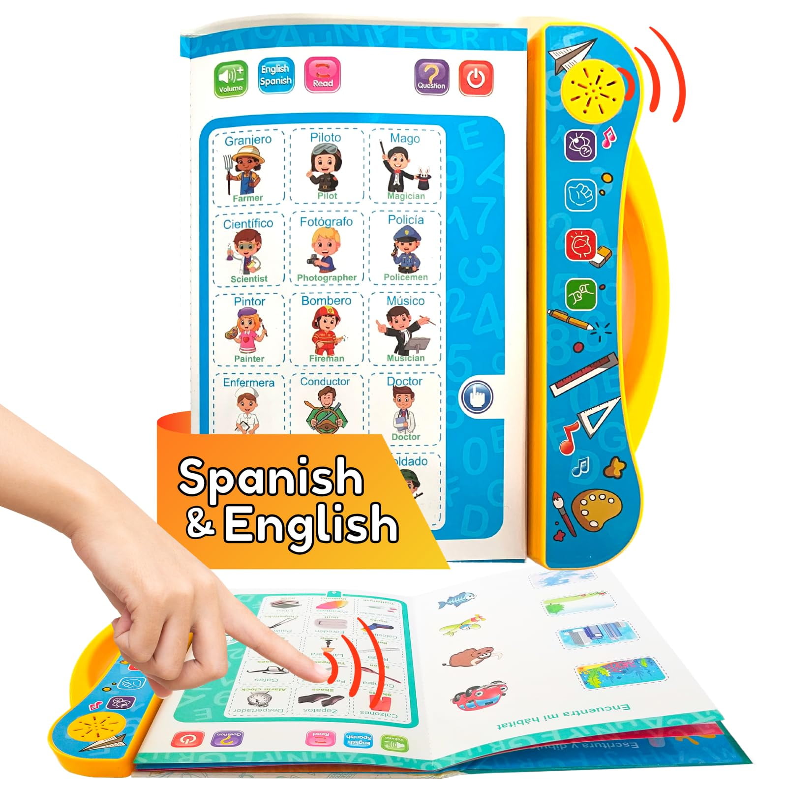 Sinifer Learn Spanish English for Kids 3-6, Spanish Talking Sound Books ...