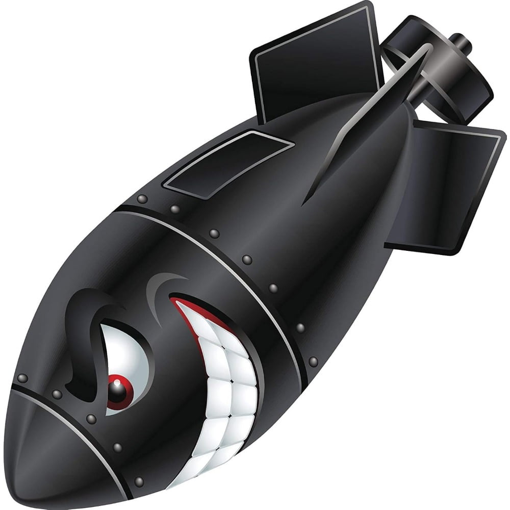 Sinister Black Missile Bomb Emoji Vinyl Decal Bumper Sticker (4" Tall ...