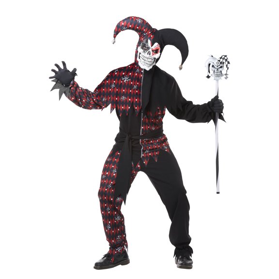 California Costumes Scary Horror Outfit: Jester Evil Men's Halloween ...