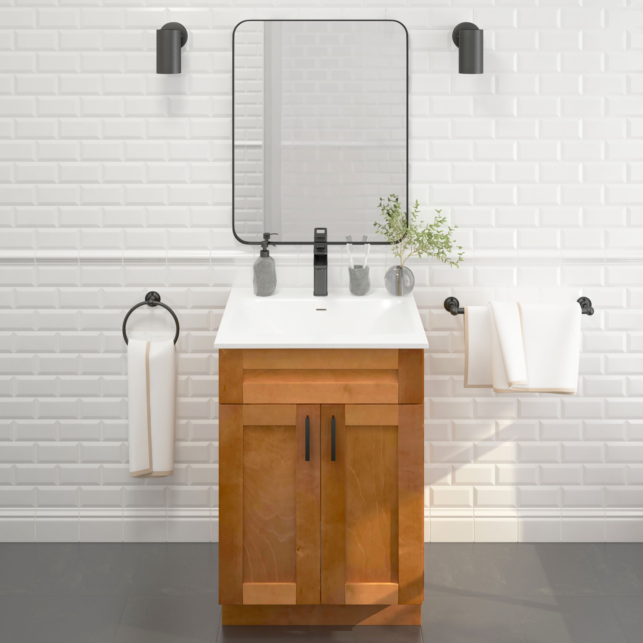 Sink Base Bathroom Vanity Ready-to-Assemble Bathroom Cabinet 24" Width ...