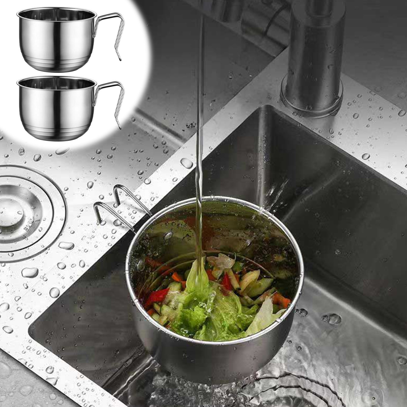 Sink Basket Hanging Strainer - Stainless Steel Vegetable Washer ...