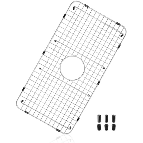 Sink Bottom Grid 25-1/8" x 12-7/8", Centered Drain with Corner Radius 1 ...