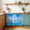 Under Sink Cabinet Curtain 28''W x 35''L, Blue Summer Beach Storage ...
