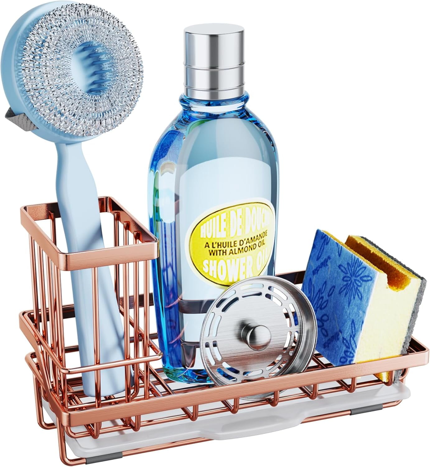 Sink Caddy Kitchen Sink Organizer with Detachable Brush Holder ...