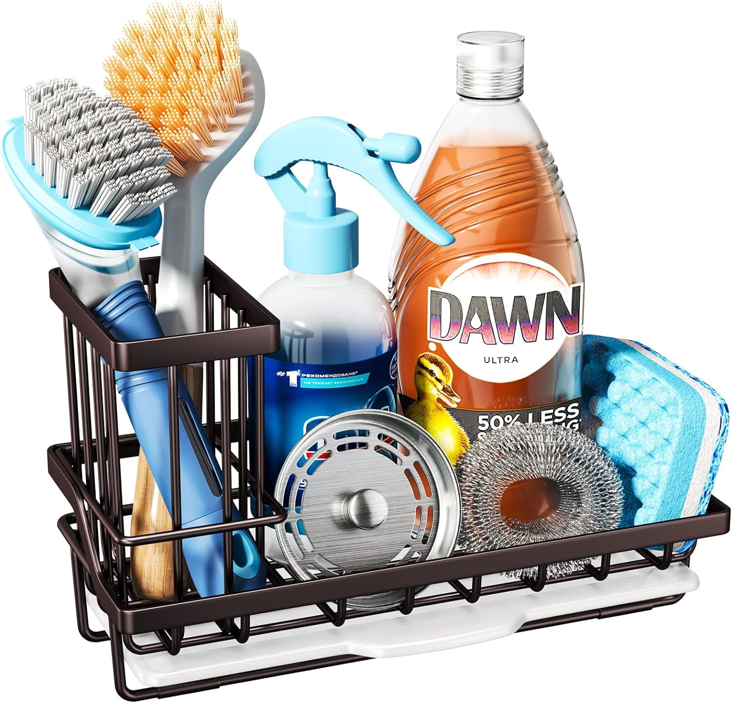 Sink Caddy Kitchen Sink Organizer, Sponge Holder for Kitchen Sink with ...