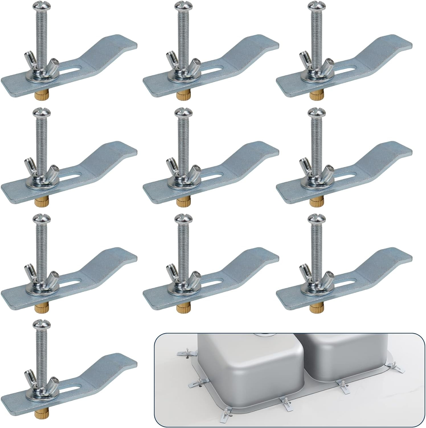 Sink Clips Kit, 10 Pack Undermount Sink Clip,Heavy Duty Sink Bracket ...