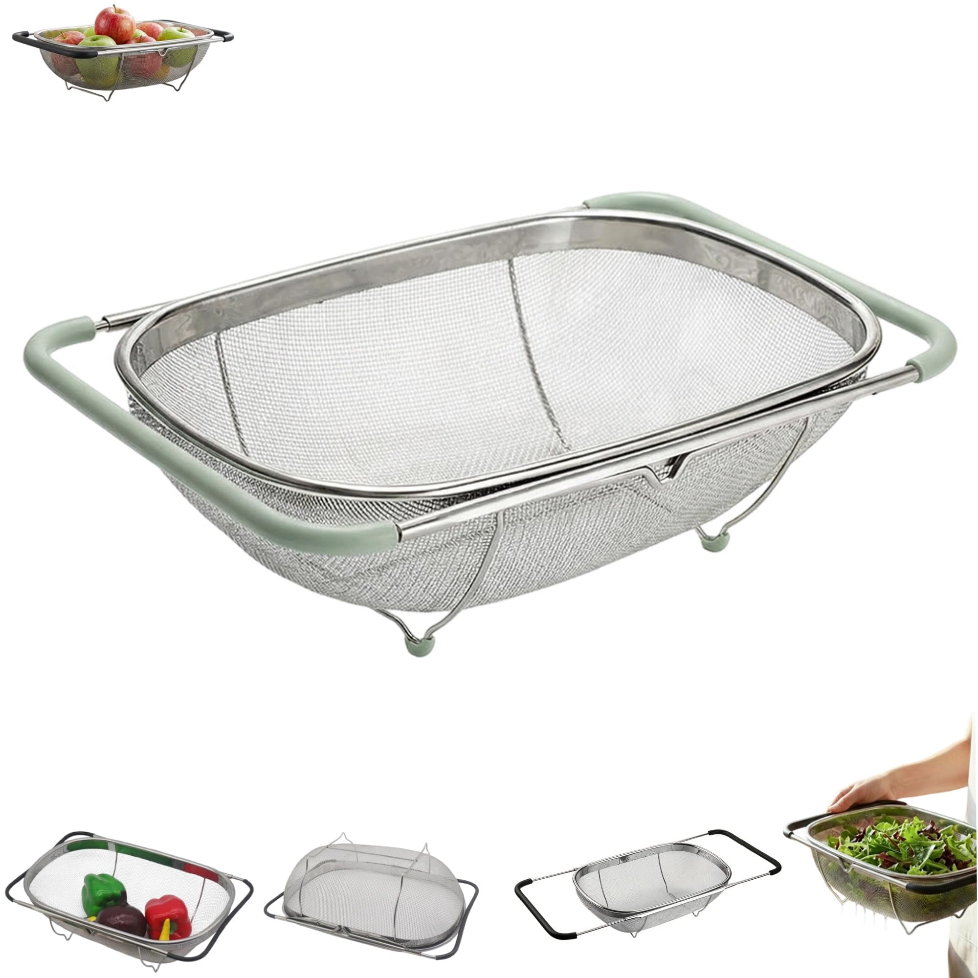 Over the Sink Colander, Over the Sink Oval Colander for Kitchen ...