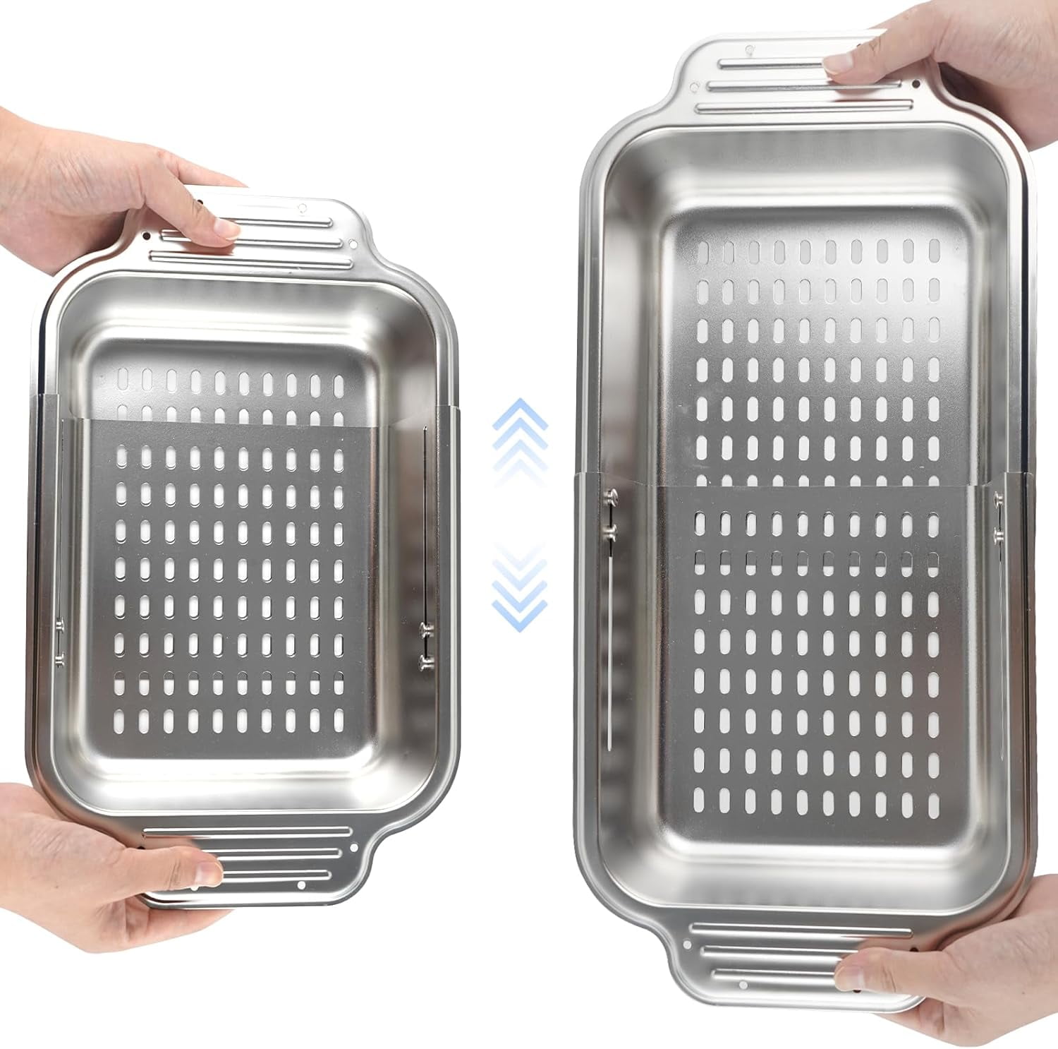 Over the Sink Colander Strainer Basket - ALL METAL Extendable Drain ...