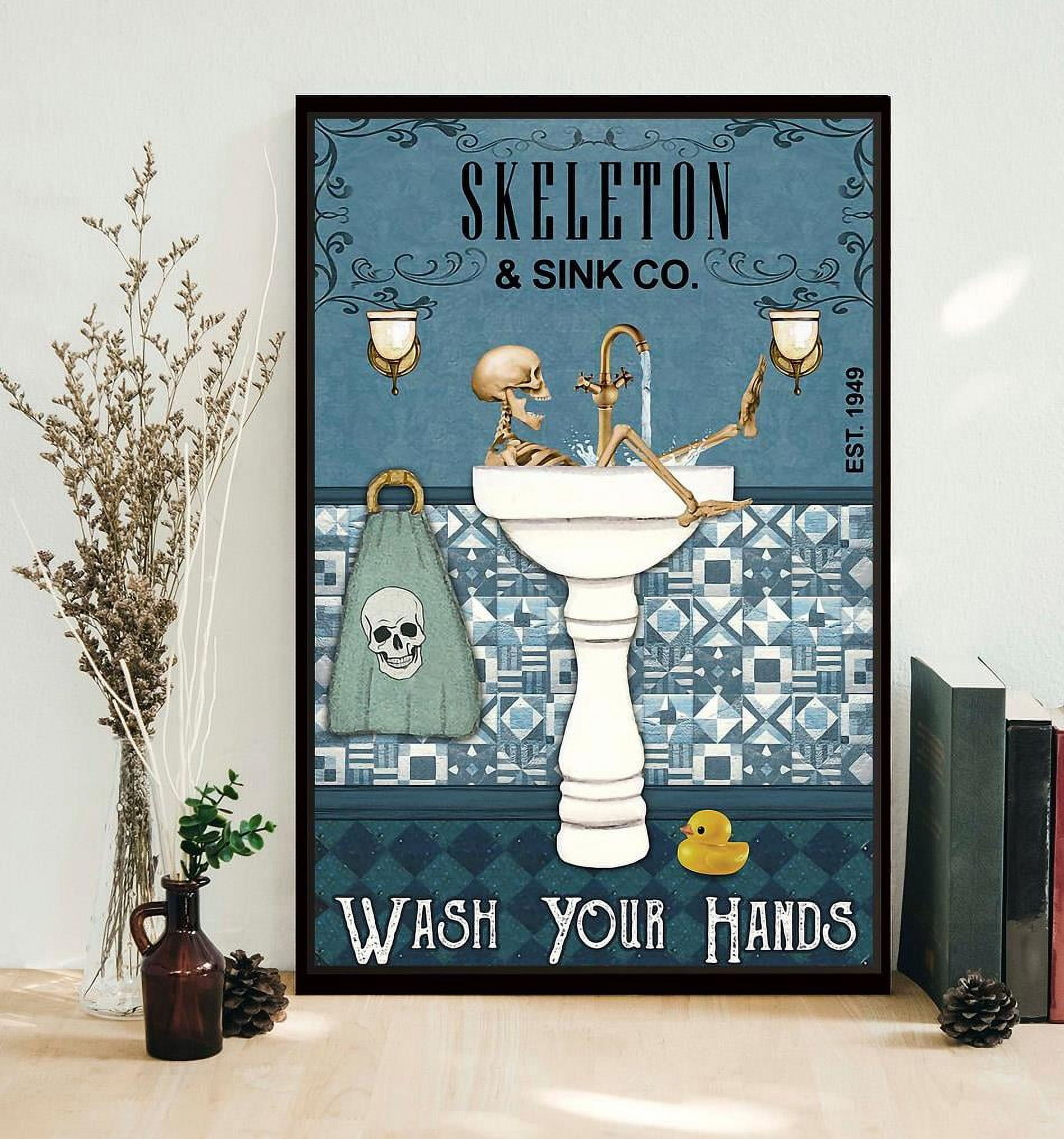 Sink Company Skeletons wash your hand poster 11 x 17 Inch Poster ...