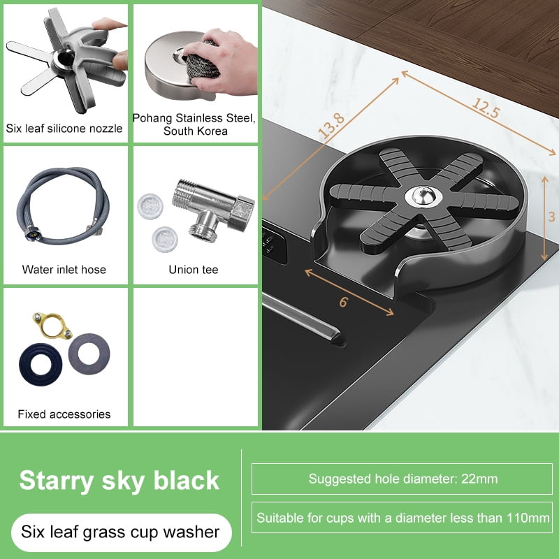 Sink Cup Washer Bar Glass Rinser coffee Milk Tea Commercial Bottle ...